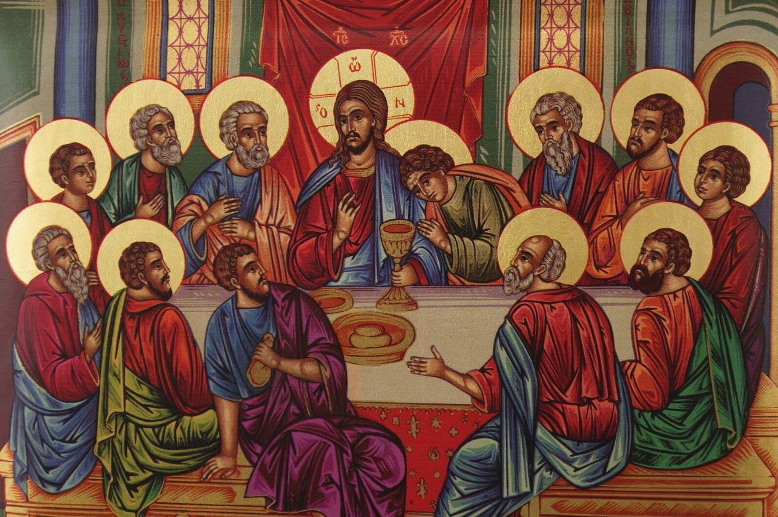 Last Supper Icon - Raised Border Greek Orthodox Icon | Handmade on ...