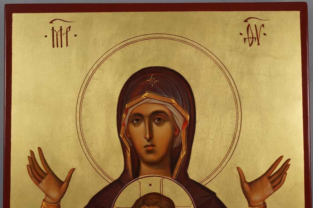Our Lady of the Sign Hand-painted Icon Byzantine Orthodox Icon of ...