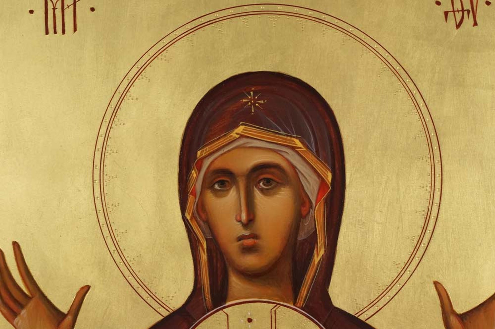 Our Lady of the Sign Hand-painted Icon Byzantine Orthodox Icon of ...