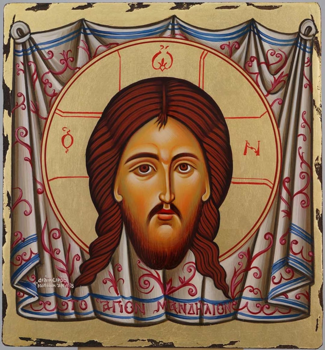 Hand-painted Holy Face Icon: Byzantine Orthodox Art, Gold Leaf - Etsy