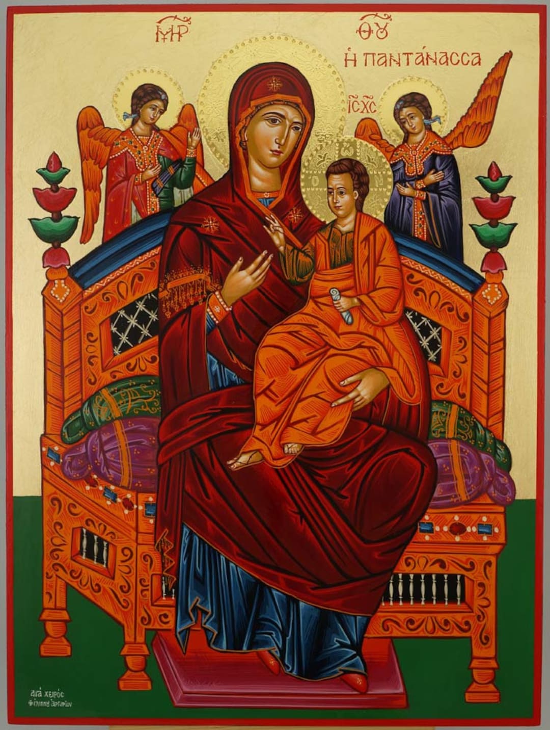 Ikona Panagia Pantanassa – ręcznie malowana grecka cerkiew | Oryginalna ...