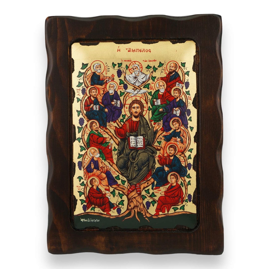 Christ Tree of Life Icon Greek Orthodox Byzantine Art Handmade on ...
