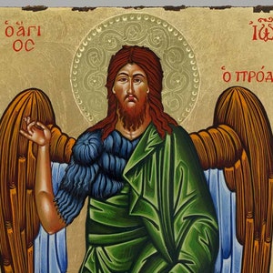 St John the Baptist Icon, Saint John the Forerunner Icon Hand-painted ...