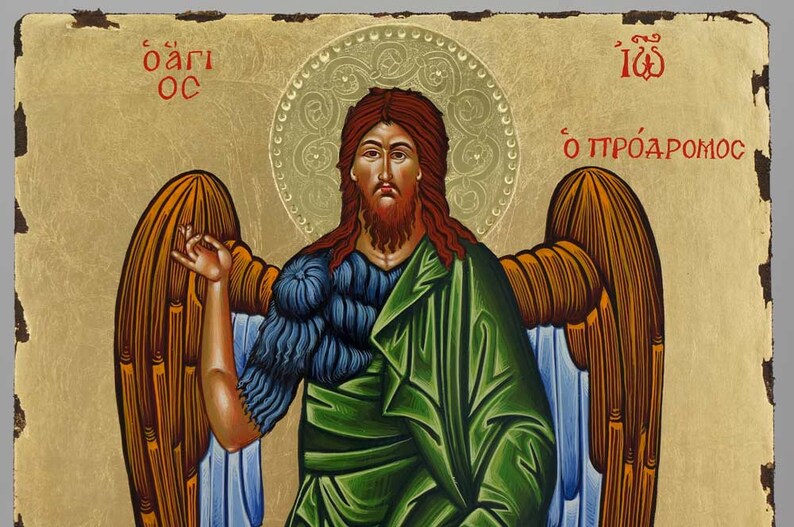 Hand-painted St John the Baptist Icon: Byzantine Orthodox Art - Etsy