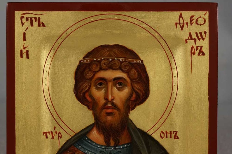 Saint Theodore Tiron (tyron) Hand-painted Icon Byzantine Orthodox Icon ...