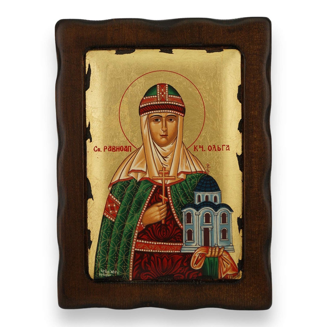 St Olga of Kiev Icon - Greek Orthodox Byzantine Icon | Handmade on ...