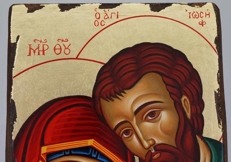 Holy Family Greek Orthodox Icon Virgin Mary St Joseph - Etsy