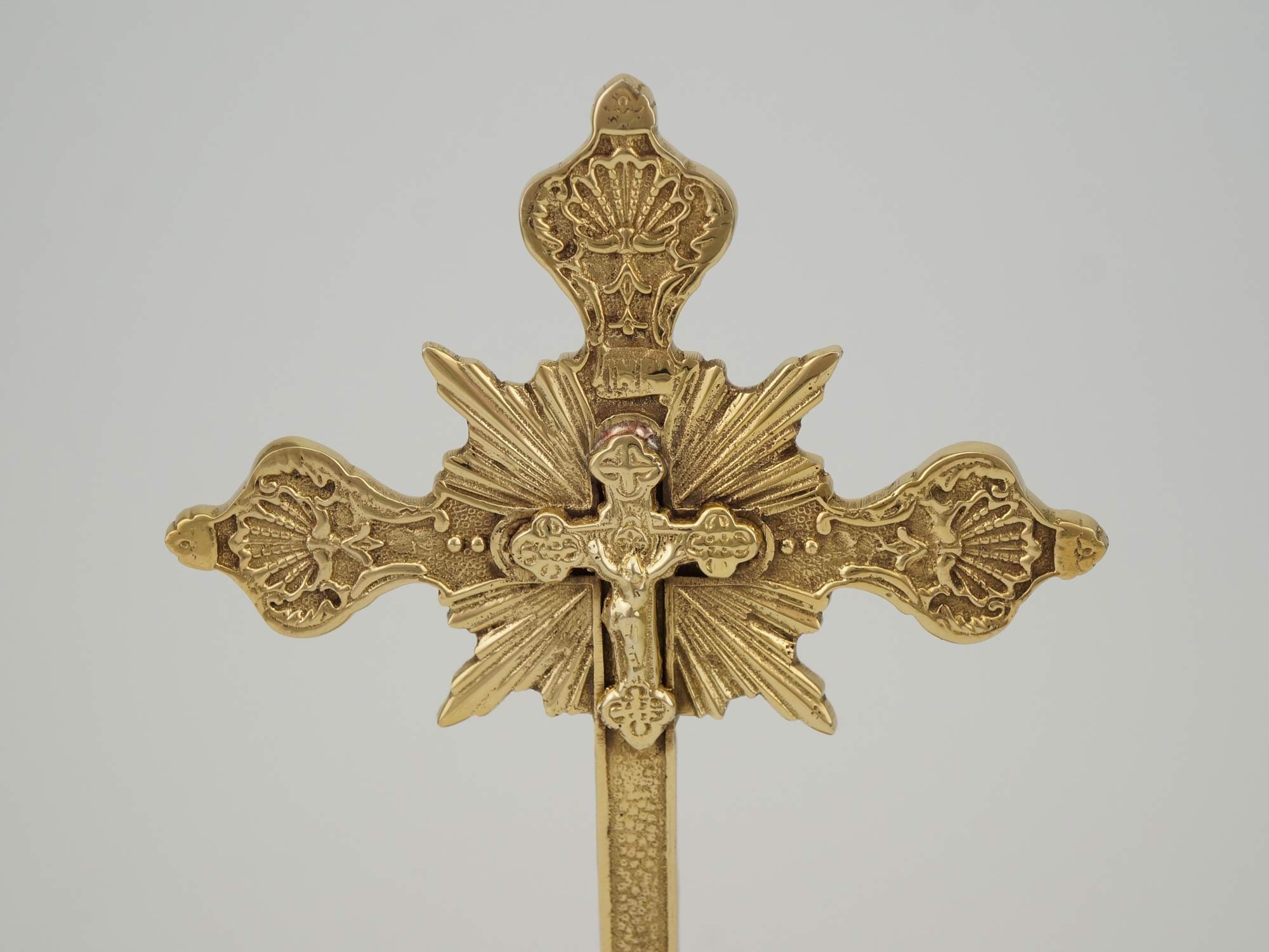 Brass Standing Crucifix Orthodox Cross Solid Table Cross - Etsy