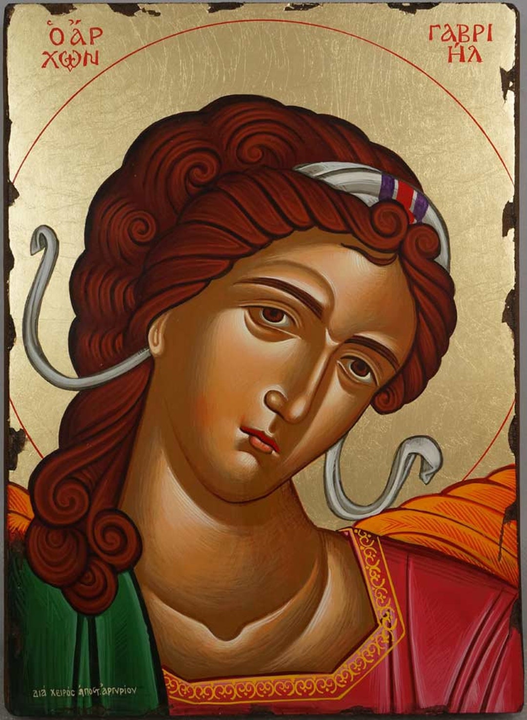 Archangel Gabriel Icon, Hand-painted Greek Orthodox Icon of St Gabriel ...