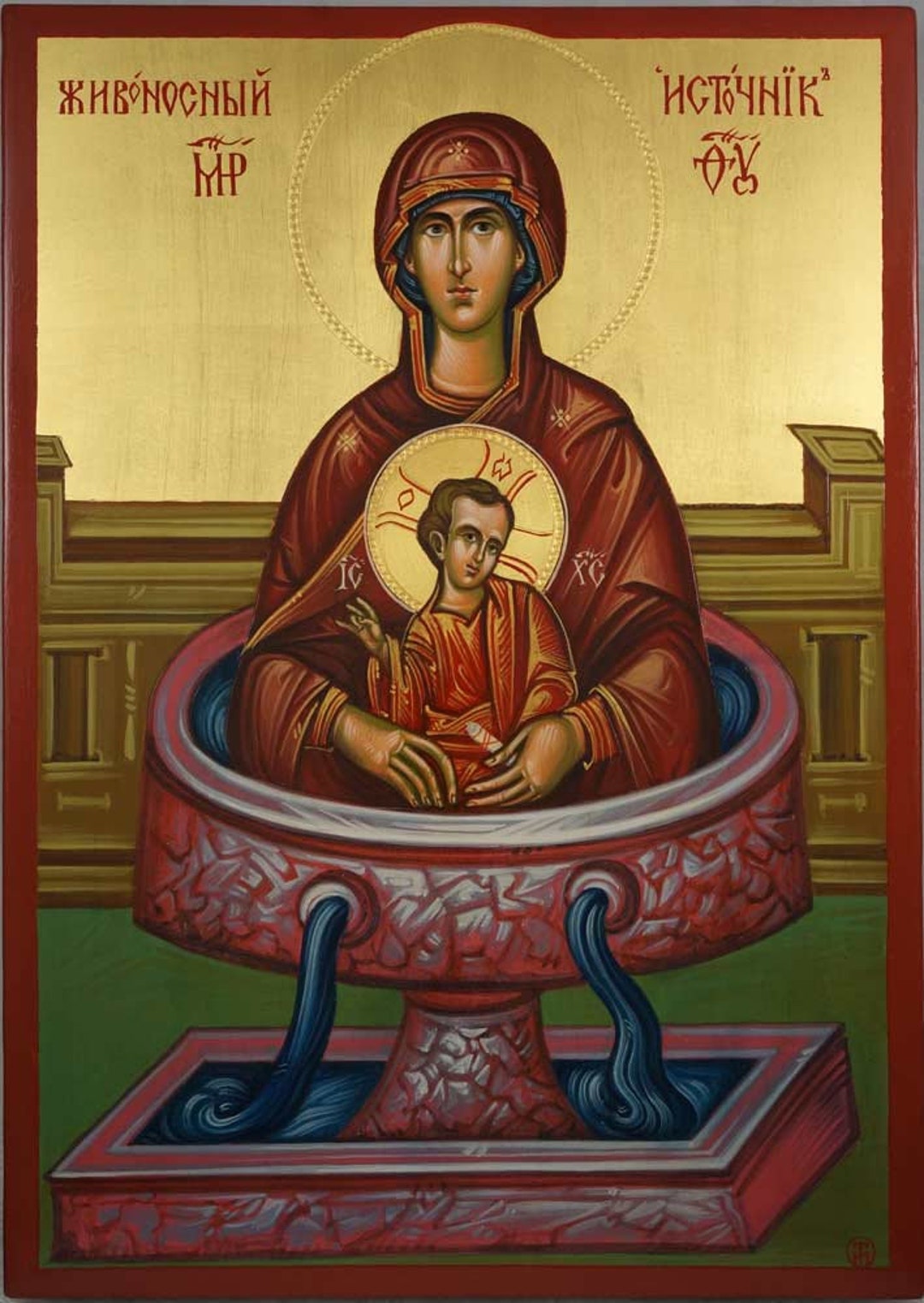 Theotokos the Life-giving Spring Icon Hand-painted Orthodox Christian ...