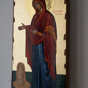 Theotokos Gerontissa Icon: Hand-painted Greek Orthodox Icon on Wood - Etsy