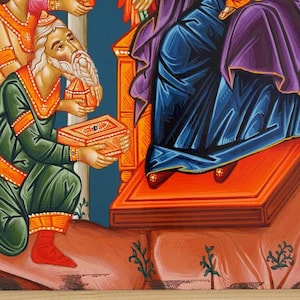 Adoration of the Magi Hand-painted Greek Orthodox Icon, Christian ...
