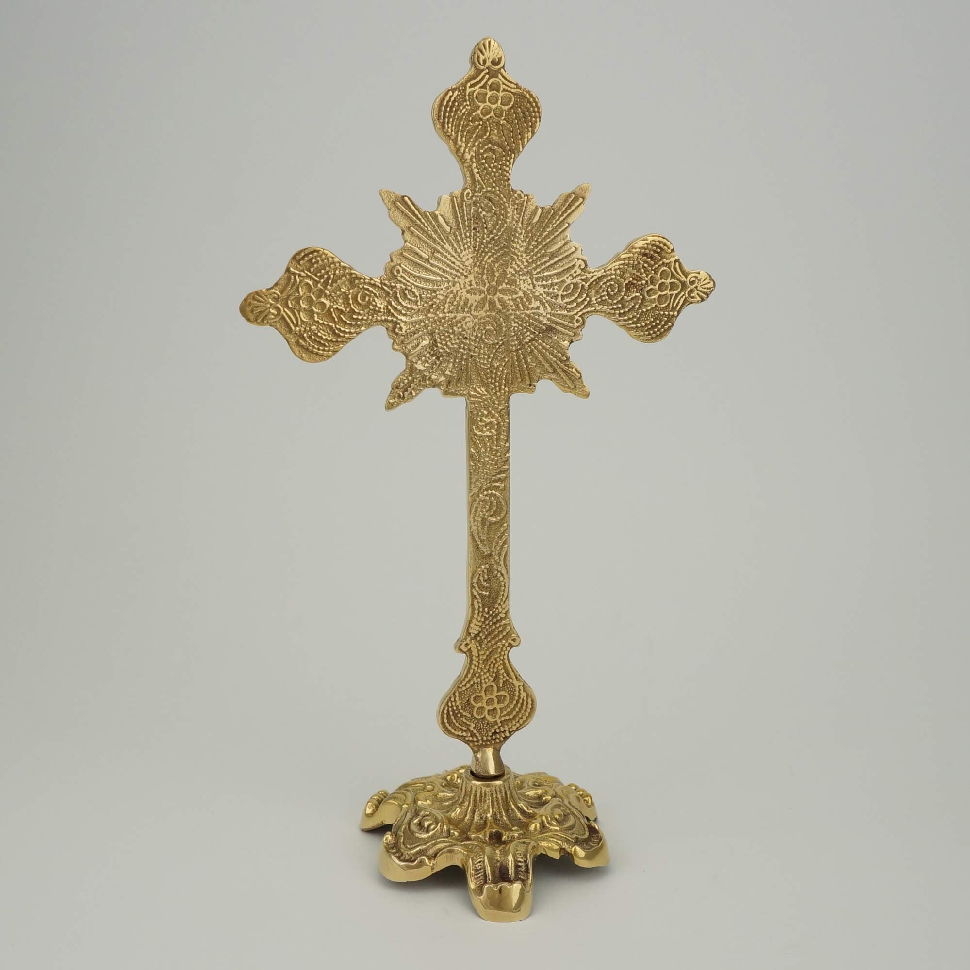 Brass Standing Crucifix Orthodox Cross Solid Table Cross - Etsy