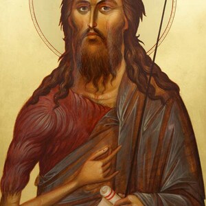 Saint John the Forerunner Hand-painted Icon Byzantine Orthodox Icon of ...
