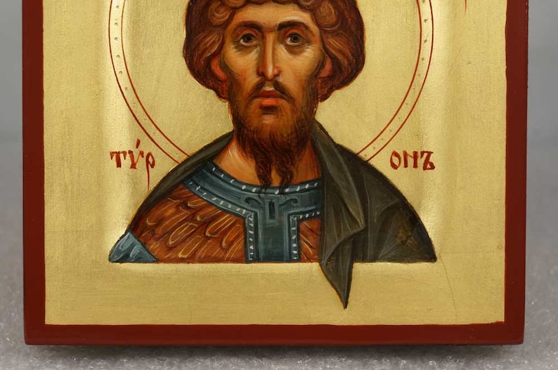 Saint Theodore Tiron tyron Hand-painted Icon Byzantine | Etsy