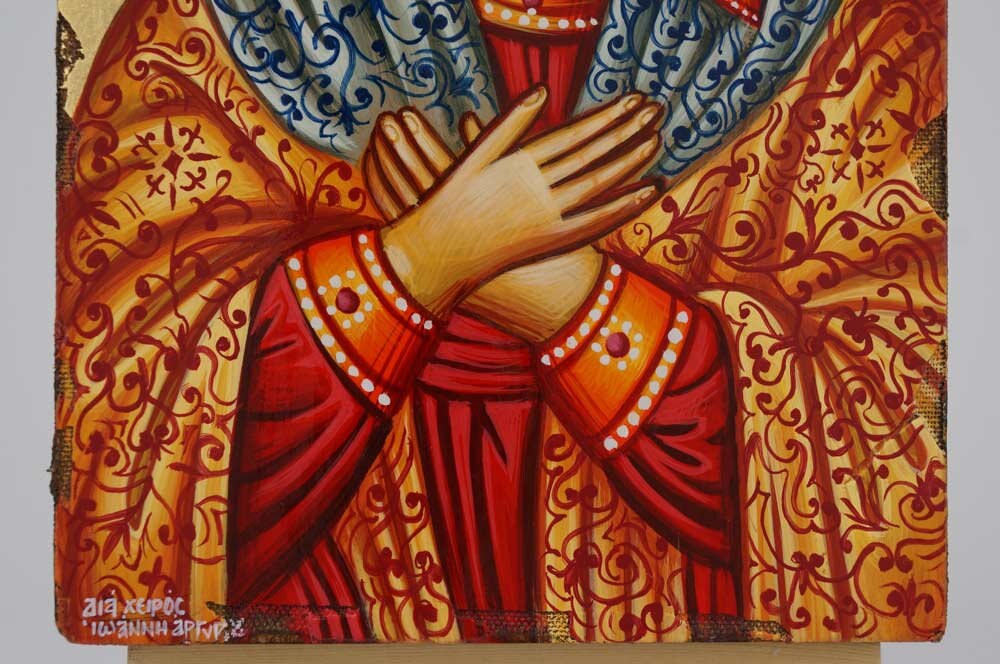 Virgin Mary Extreme Humility Icon Hand-Painted Greek Orthodox | Etsy