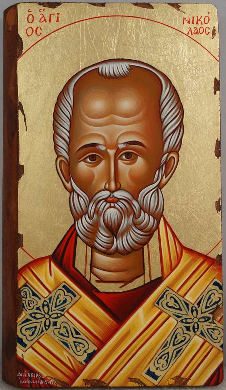 St Nicholas Greek Orthodox Icon Saint Nicholas Christian - Etsy