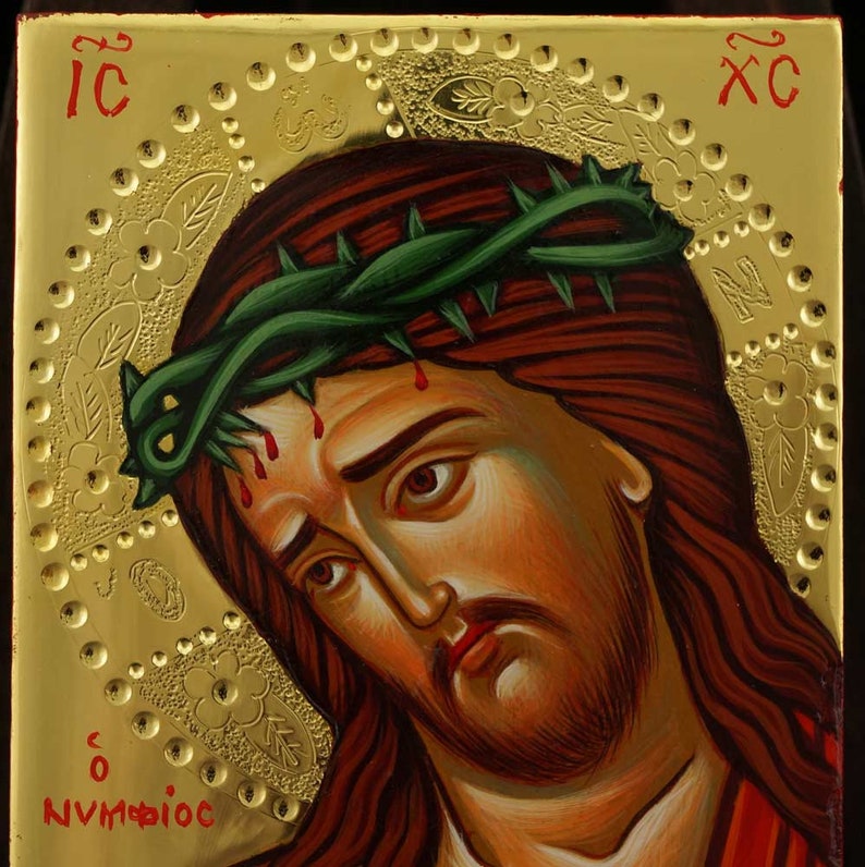 Jesus Christ the Bridegroom Icon, O Nymphios Icon, Hand-painted ...