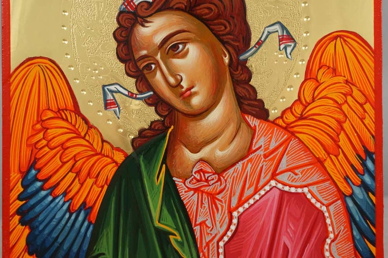 St Archangel Gabriel Icon Hand-painted Byzantine Orthodox Icon - Etsy