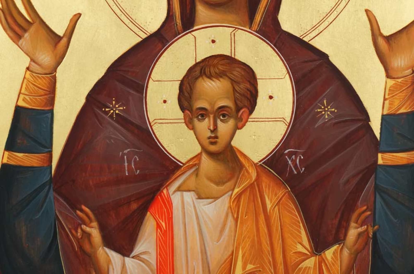 Our Lady of the Sign Hand-painted Icon Byzantine Orthodox Icon of ...