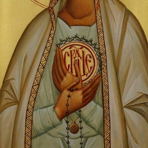 Our Lady of Fatima Icon Hand-painted Byzantine Orthodox Catholic MADE ...