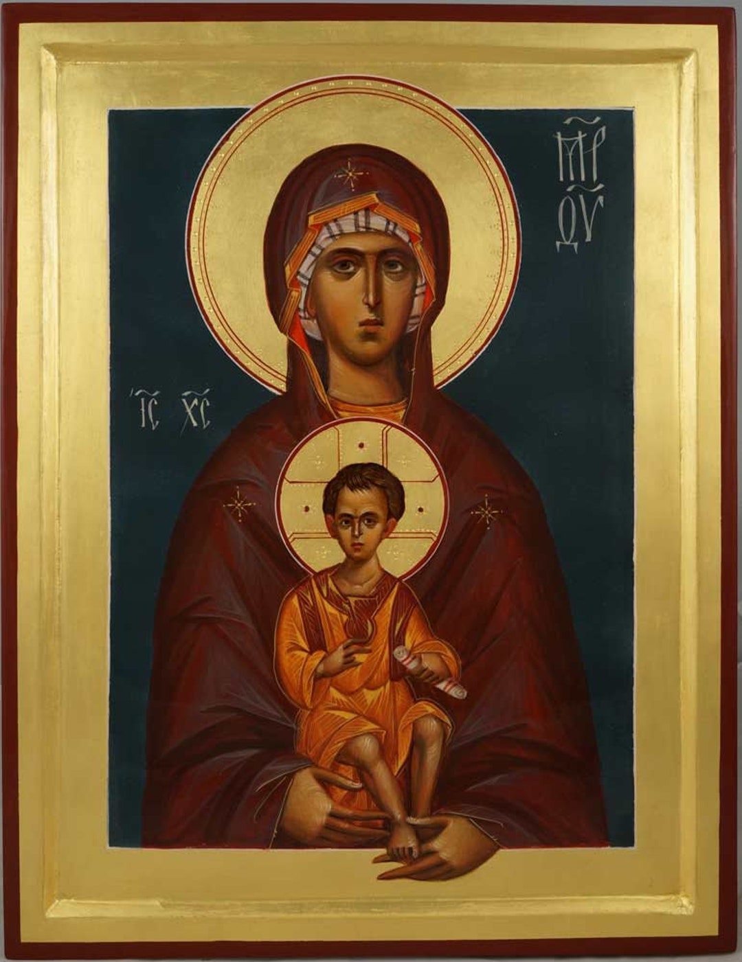 Theotokos and Child Hand-painted Icon Byzantine Orthodox Icon of Virgin ...