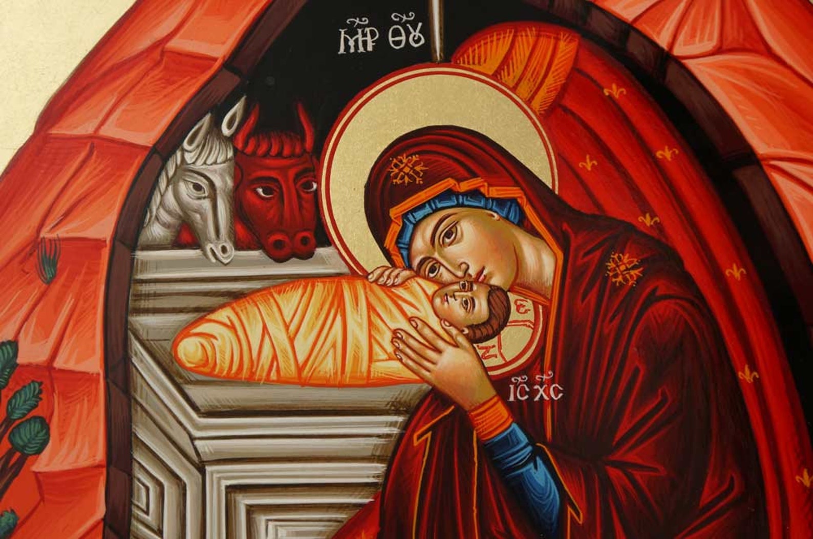 Nativity of Christ Hand-painted Byzantine Greek Orthodox Icon - Etsy UK