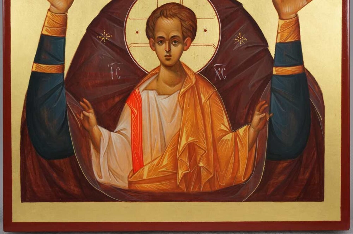 Our Lady of the Sign Hand-painted Icon Byzantine Orthodox Icon of ...