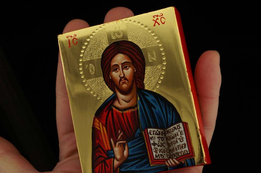 Jesus Christ Pantocrator Icon Hand-Painted Orthodox Byzantine | Etsy