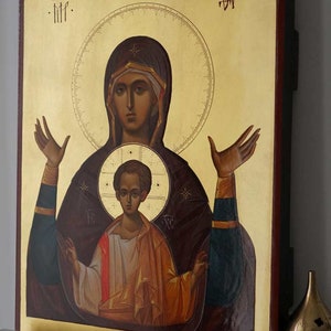 Our Lady of the Sign Hand-painted Icon Byzantine Orthodox Icon of ...