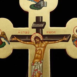 Hand-painted Wall Crucifix Tetramorph Hand-painted Byzantine Orthodox ...