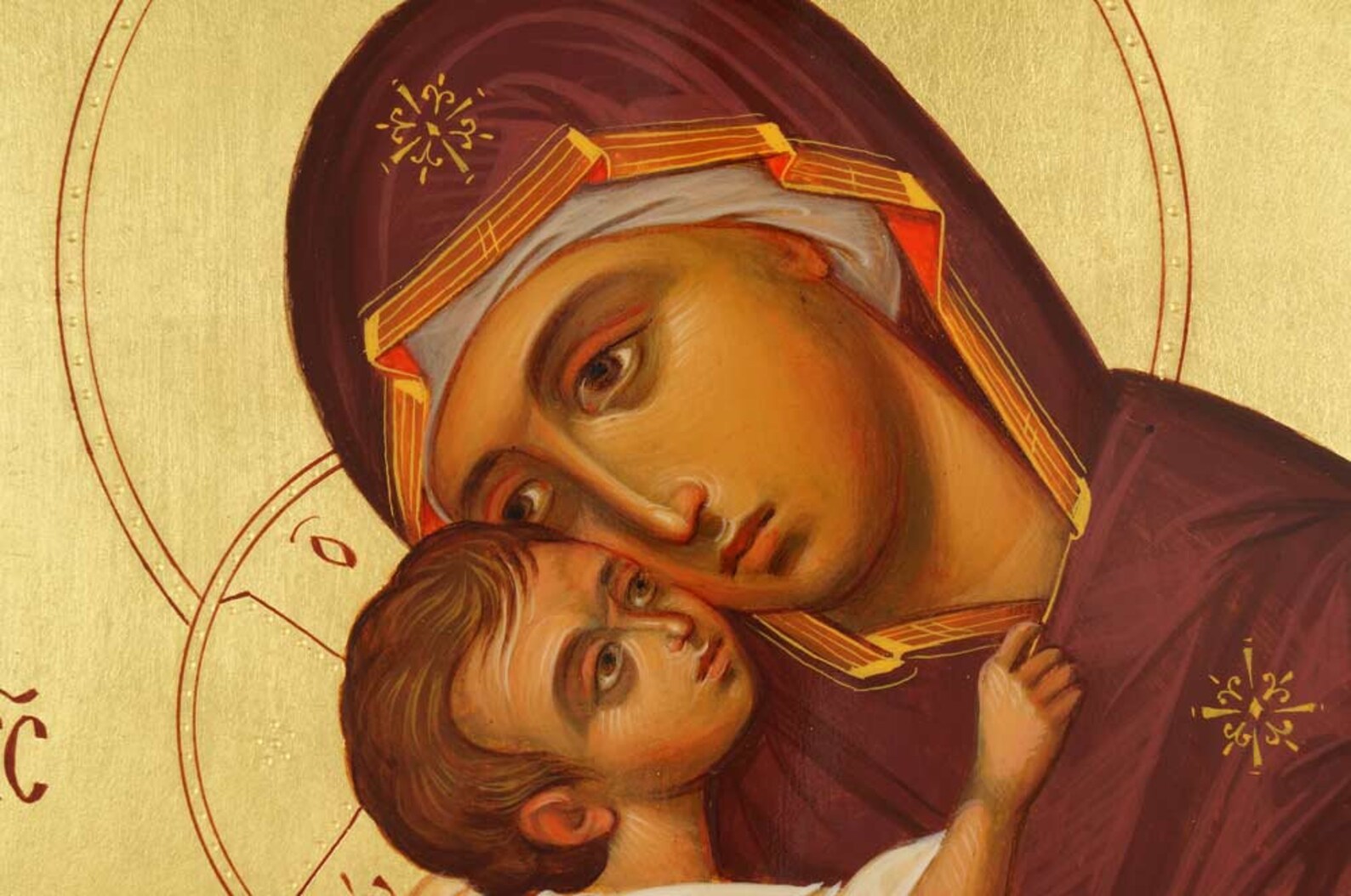 Mother of God Eleusa Chora Hand-painted Icon Byzantine Orthodox Icon of ...