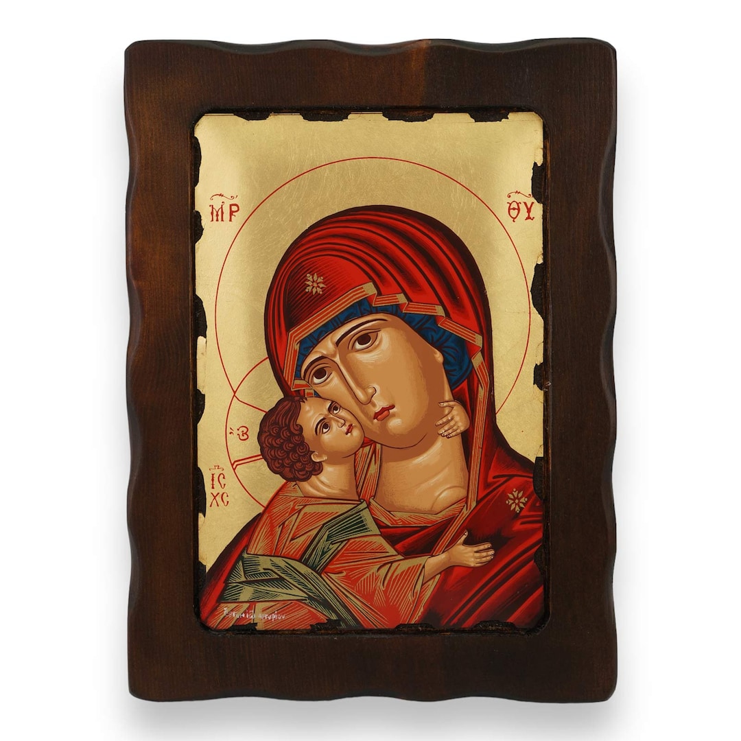 Our Lady of Vladimir Icon - Christian Orthodox Icon | Handmade on Solid ...