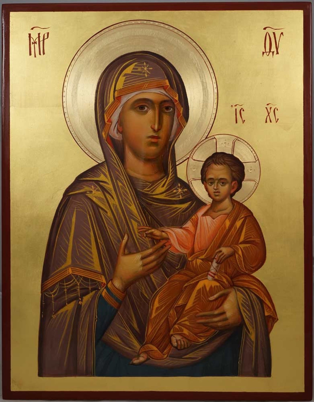 Virgin Mary the Guide Hand-painted Icon Byzantine Orthodox Icon of ...