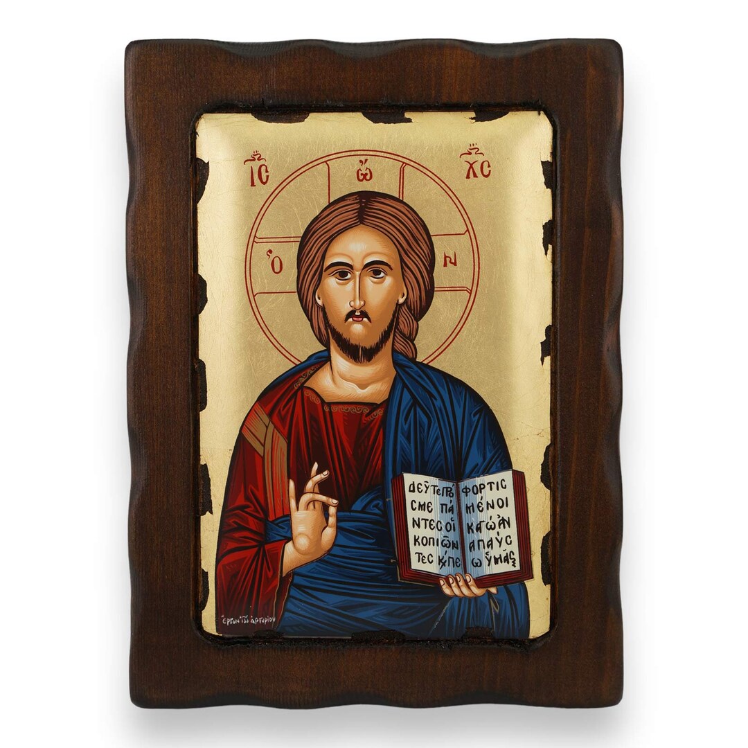 Jesus Christ Pantocrator Icon - Christian Orthodox Icon | Handmade on ...