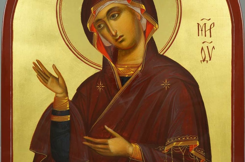 Deesis Icon of the Mother of God Hand-painted Icon Byzantine - Etsy