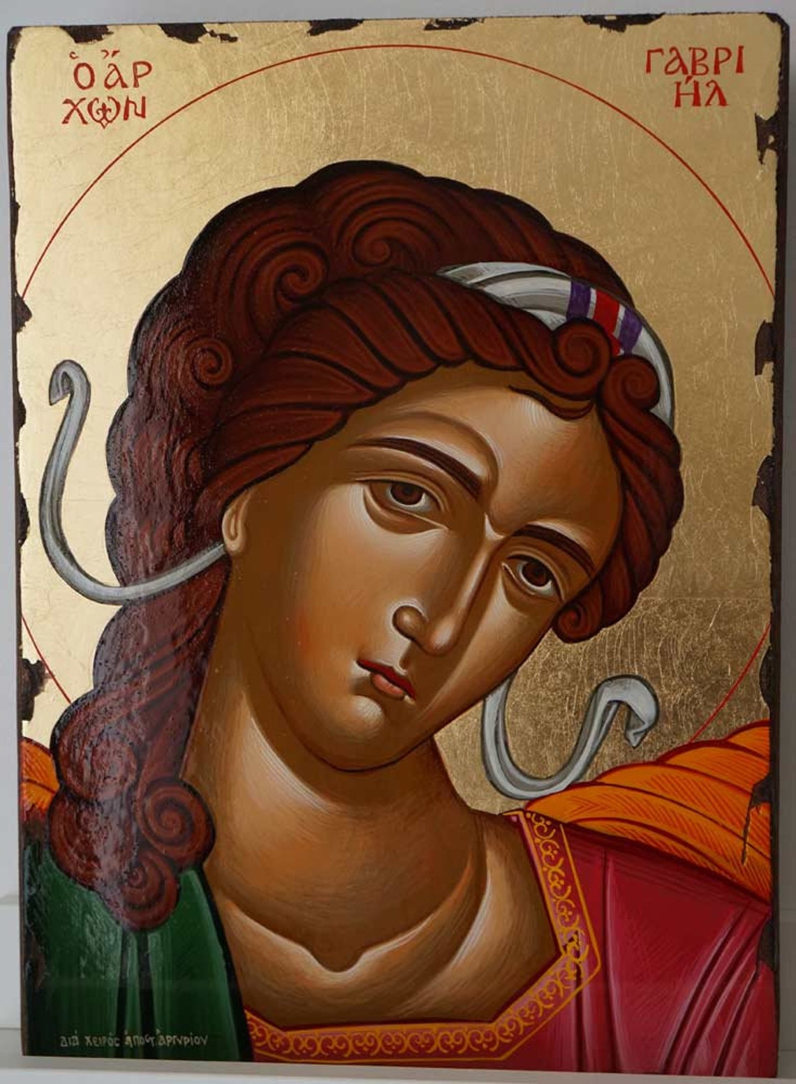 Archangel Gabriel Icon Hand-painted Greek Orthodox Icon of St - Etsy