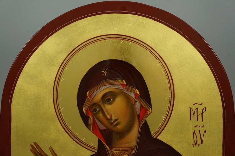Deesis Icon of the Mother of God Hand-painted Icon Byzantine - Etsy