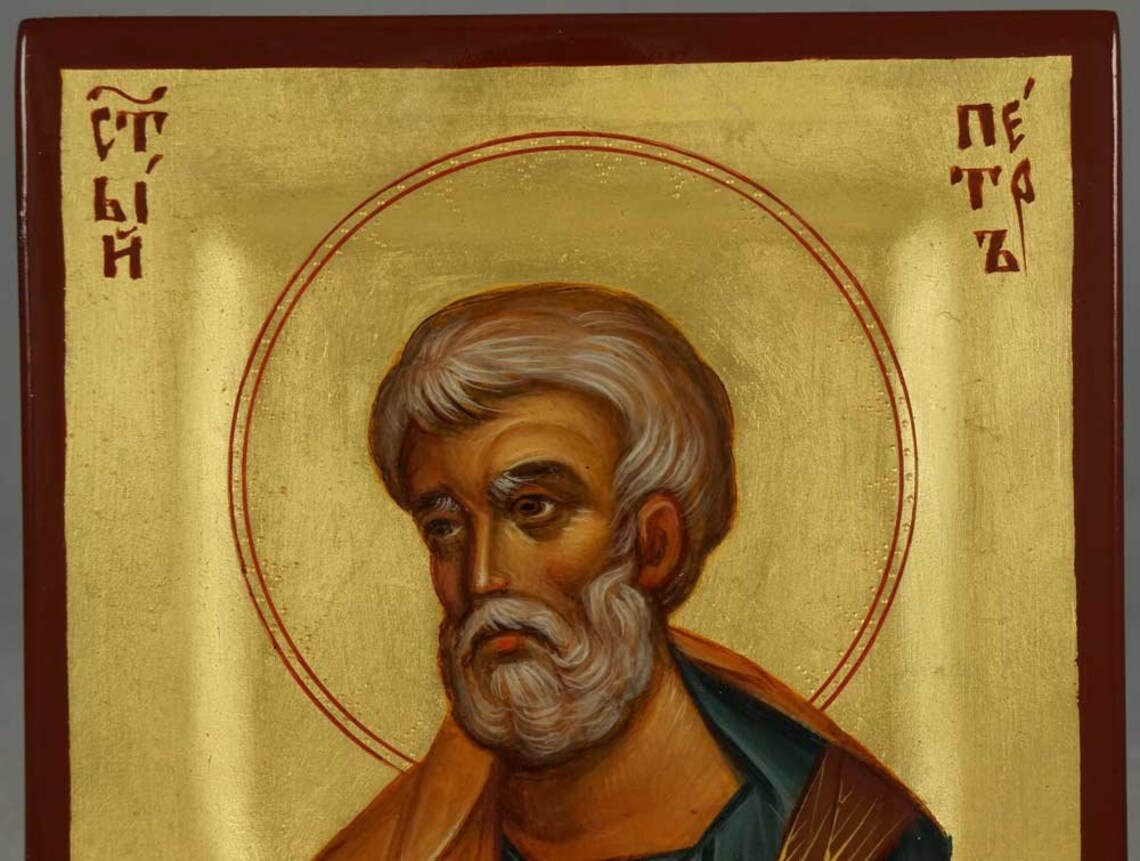 St Peter the Apostle Hand-painted Icon Byzantine Orthodox Icon of Saint ...