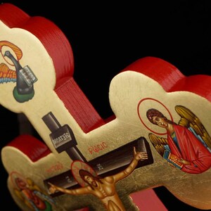 Hand-painted Wall Crucifix Tetramorph Hand-painted Byzantine Orthodox ...