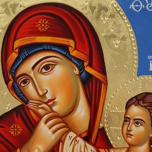 Theotokos Paramythea Icon, Virgin Mary Paramythia Hand-painted Greek ...