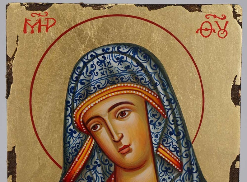 Virgin Mary Extreme Humility Icon Hand-painted Greek Orthodox - Etsy