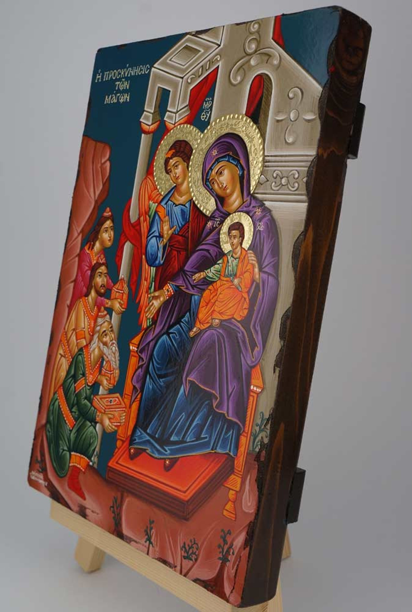 Adoration of the Magi Hand-painted Greek Orthodox Icon, Christian ...