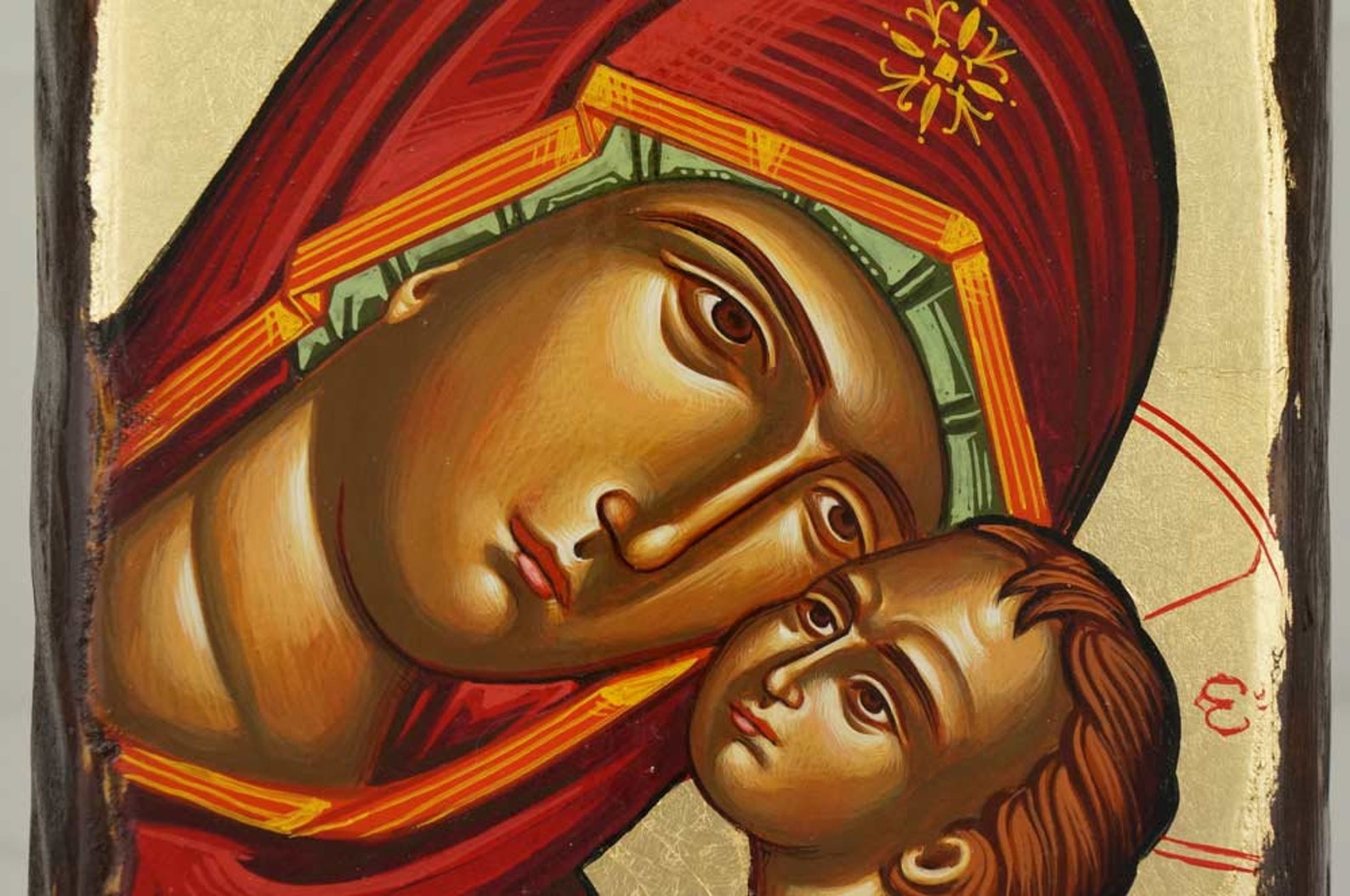 Theotokos Tenderness Hand-painted Greek Orthodox Icon Virgin - Etsy