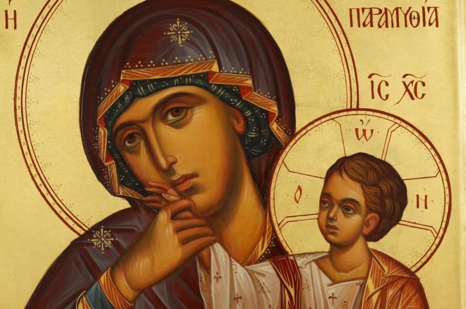 Panagia Paramythia Hand-painted Icon Byzantine Orthodox Icon | Etsy