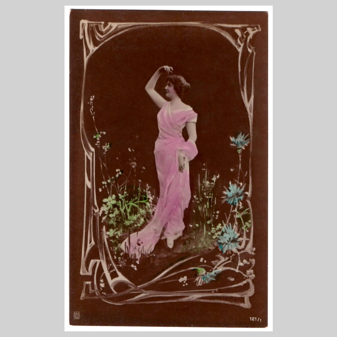 Vintage French Glamour Postcard Nature Goddess Belle Epoque Greek ...