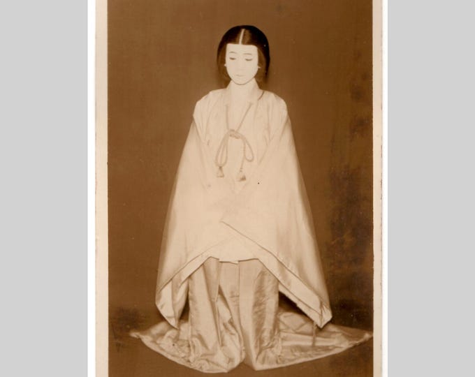 Vintage Japanese Geisha Real Photo Postcard - Woman Kimono Kabuki ...