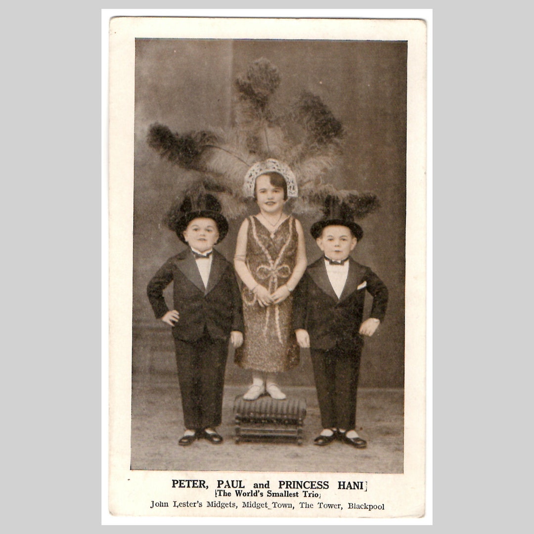 Antique Dwarfs Postcard Dwarf Troupe Circus Freaks Sideshow John Lester ...