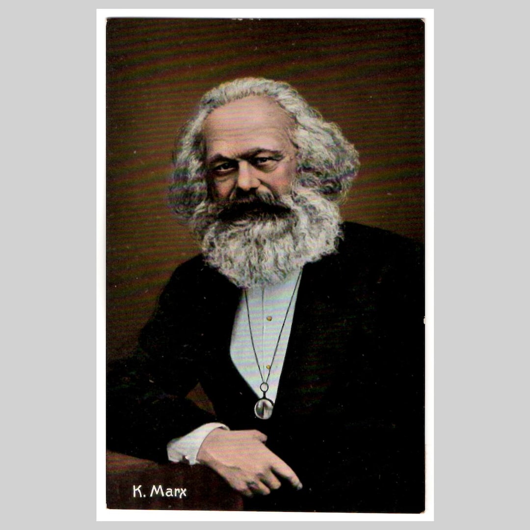 Vintage Karl Marx Postcard Portrait Painting Politician Antique German ...
