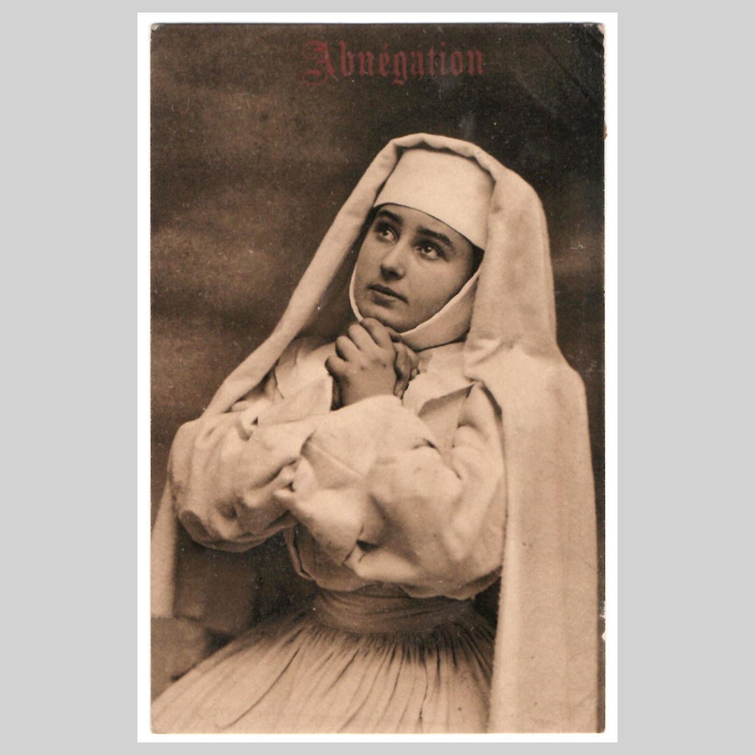 Vintage Nun Postcard Praying Religious Christian Catholic Antique ...